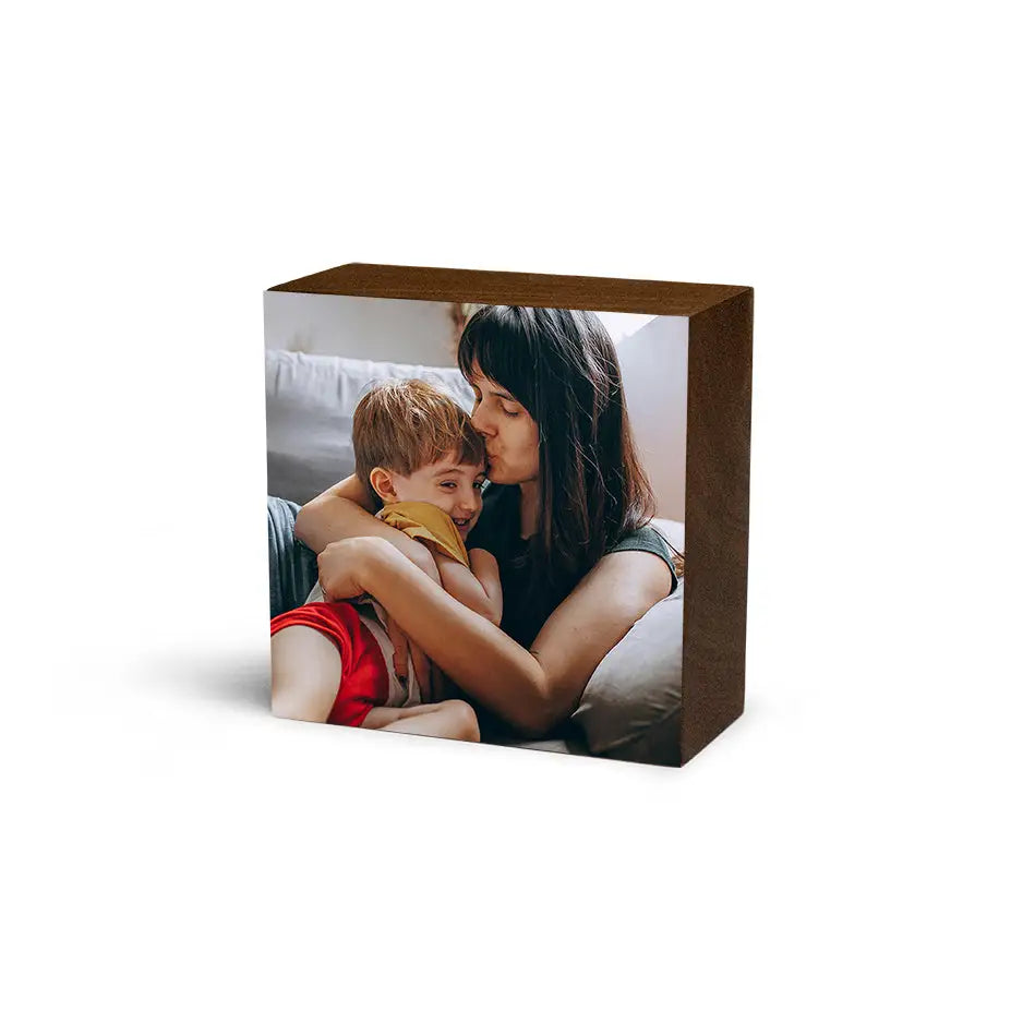 4x4 Black Walnut Wood Photo Block - Customize & Display Your Memories ...